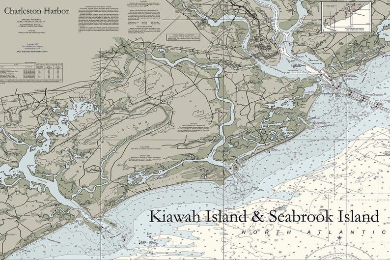 Kiawah & Seabrook Islands Nautical Chart - Etsy