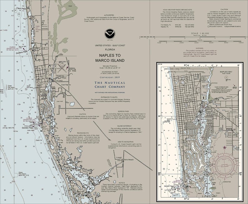 Naples to Marco Island Nautical Chart - Etsy