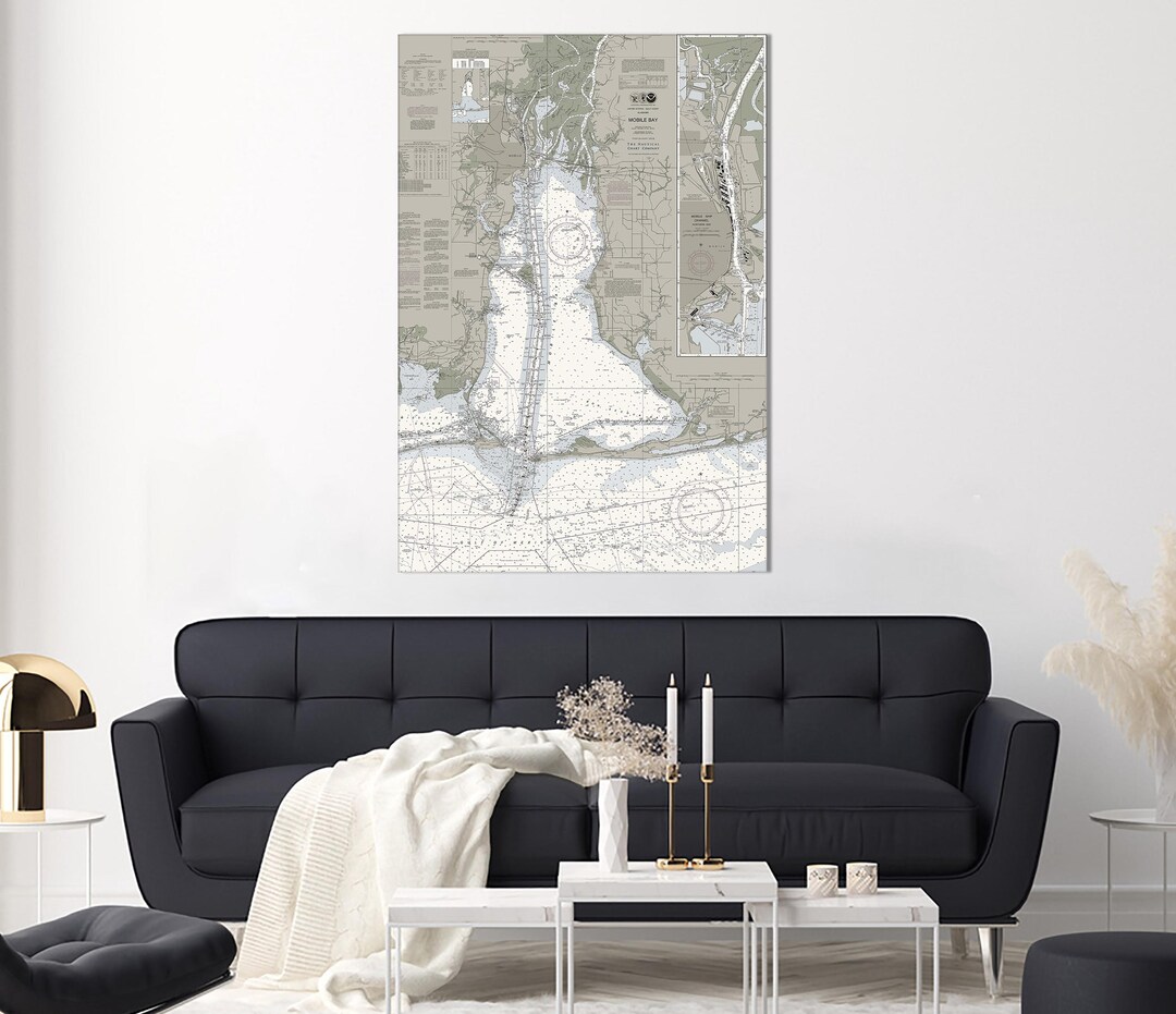Mobile Bay Nautical Chart - Etsy