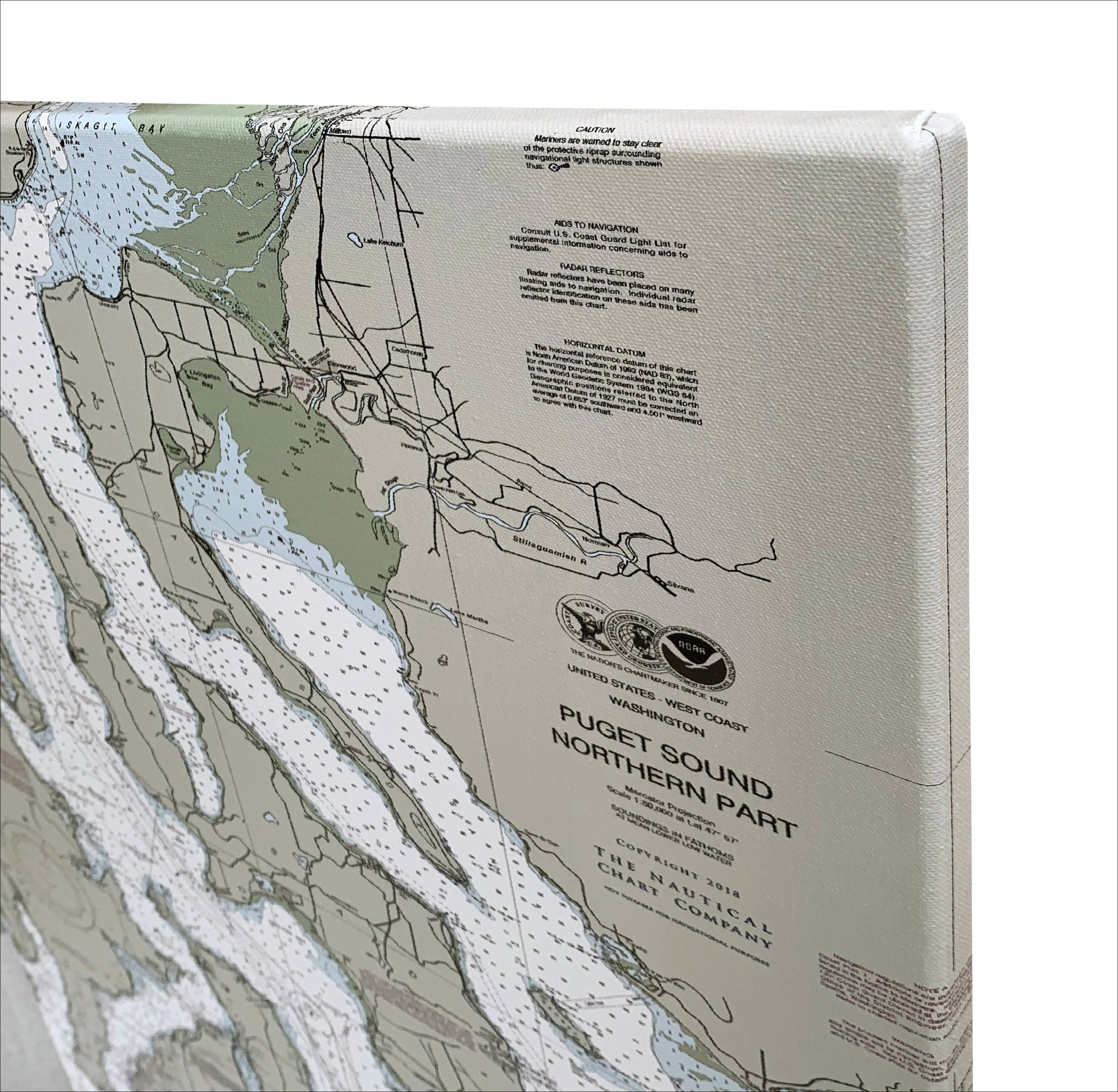 Puget Sound Northern Part Nautical Chart - Etsy