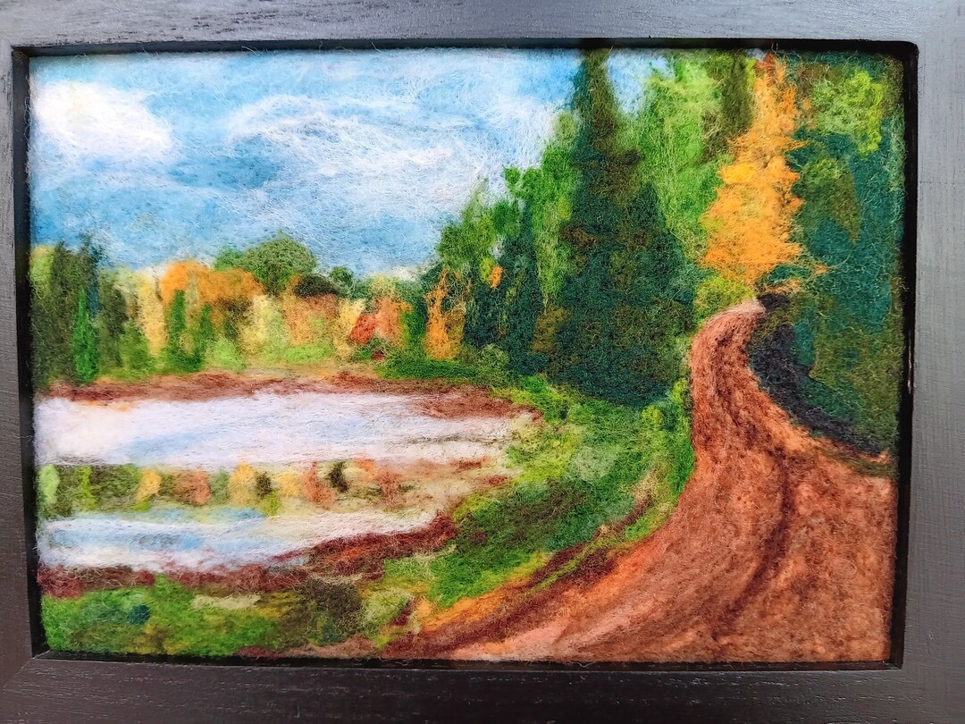 Felted Landscapes, Wool Painting, Needle Felted Art, Home Décor, Framed ...