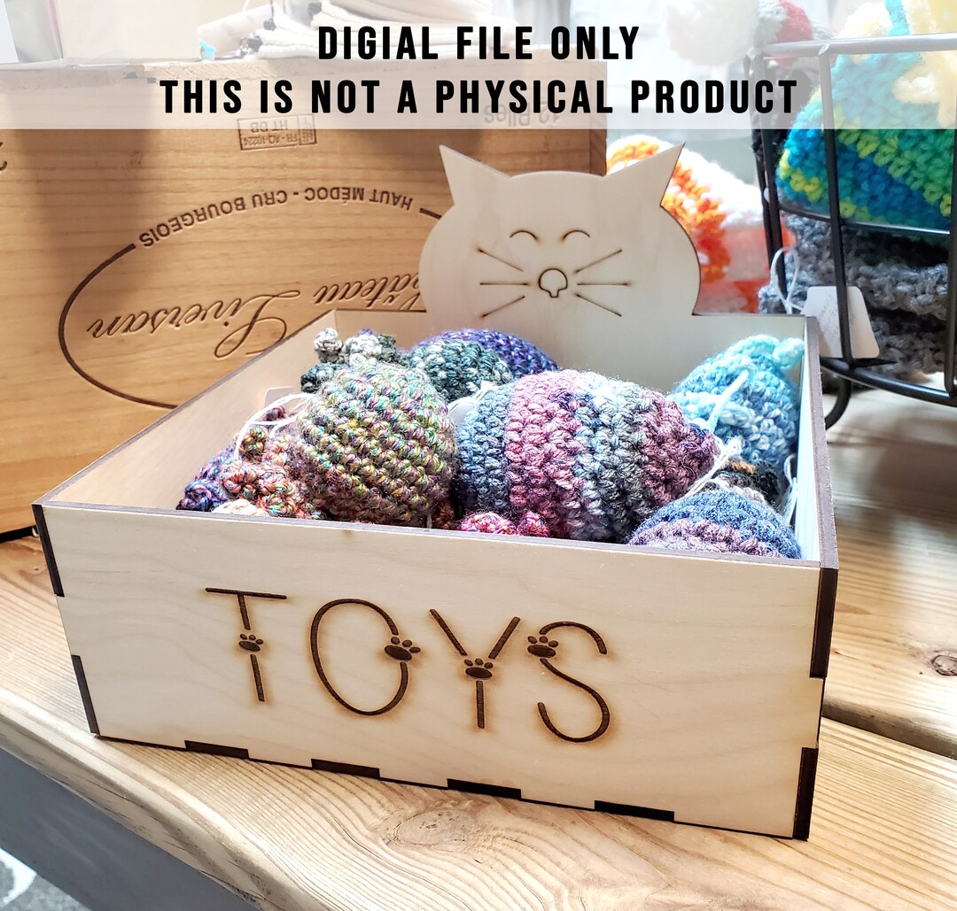 Cat Toy Box Laser SVG File Digital Download - NO Physical Product Will ...