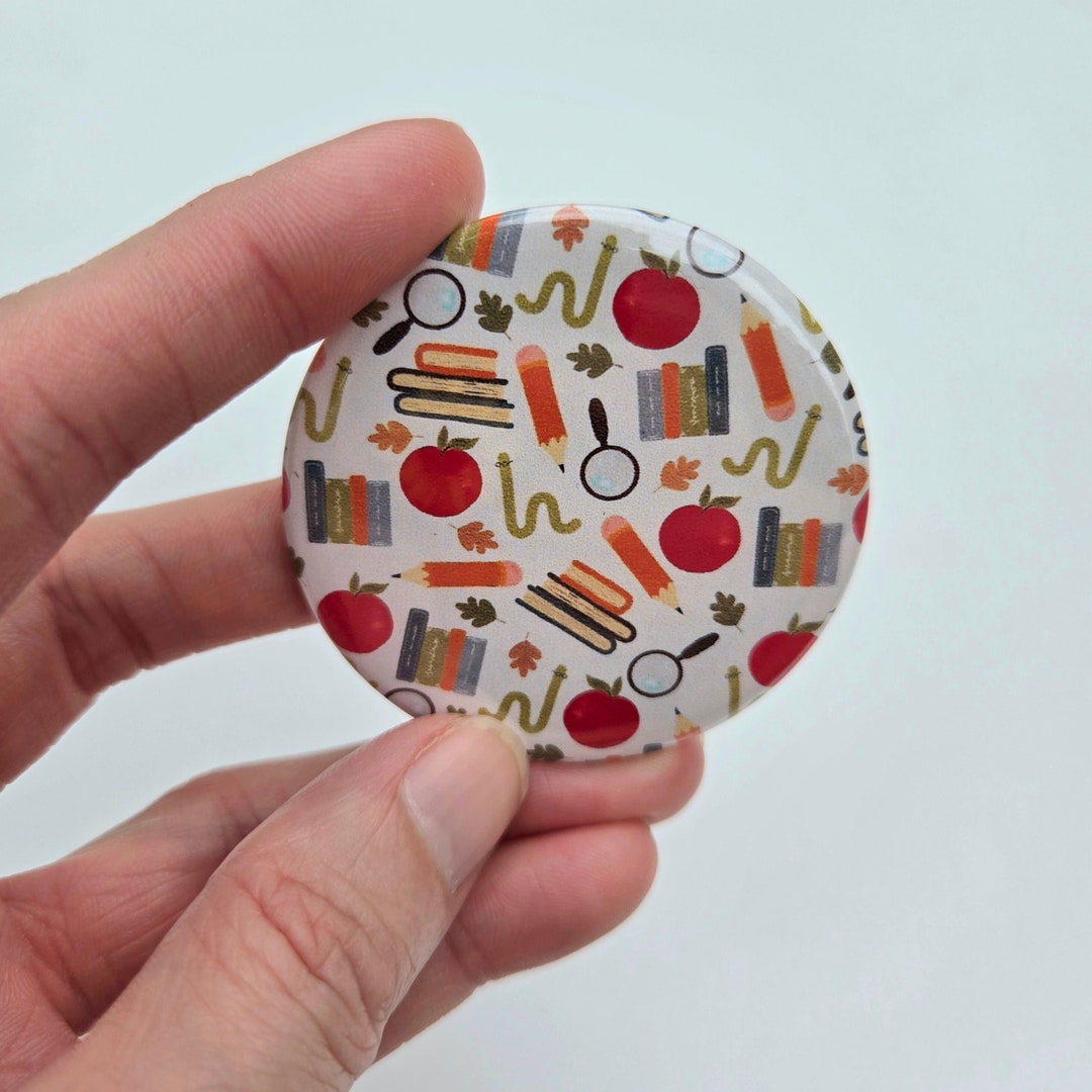 Bookworm 2.25" Pocket Mirror - Teacher Appreciation Gift - Cosmetic ...