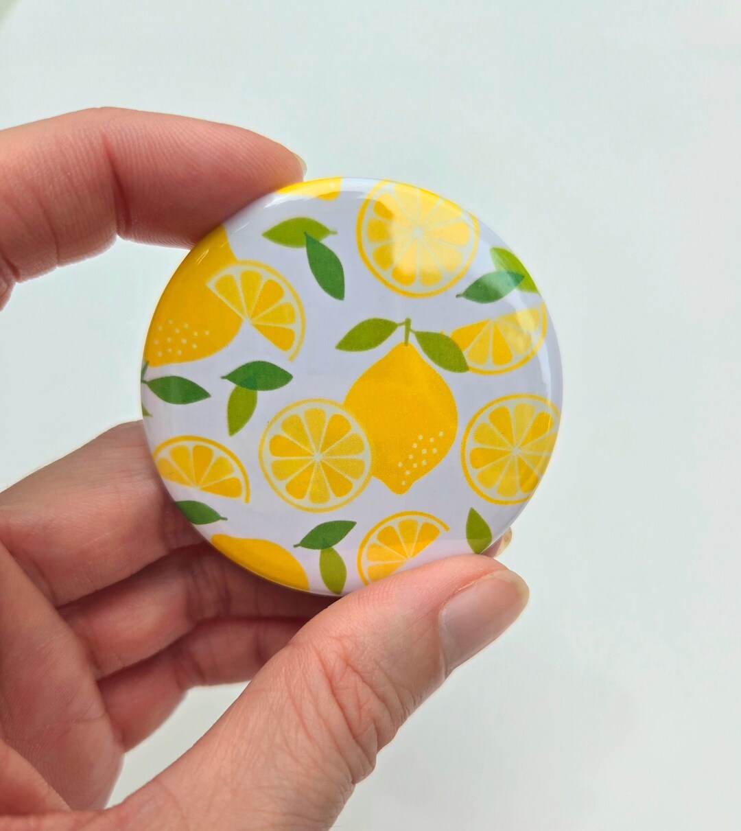 Lemon 2.25" Pocket Mirror - Yellow Lemons Makeup Mirror - Summer Fruit ...