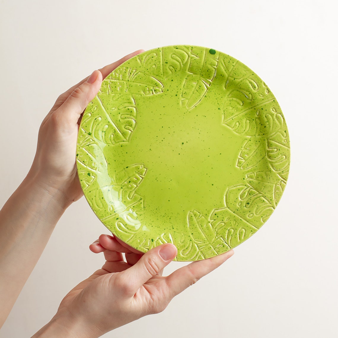 Plates Ceramic and Pottery Plate Plants Ornament Dinner - Etsy