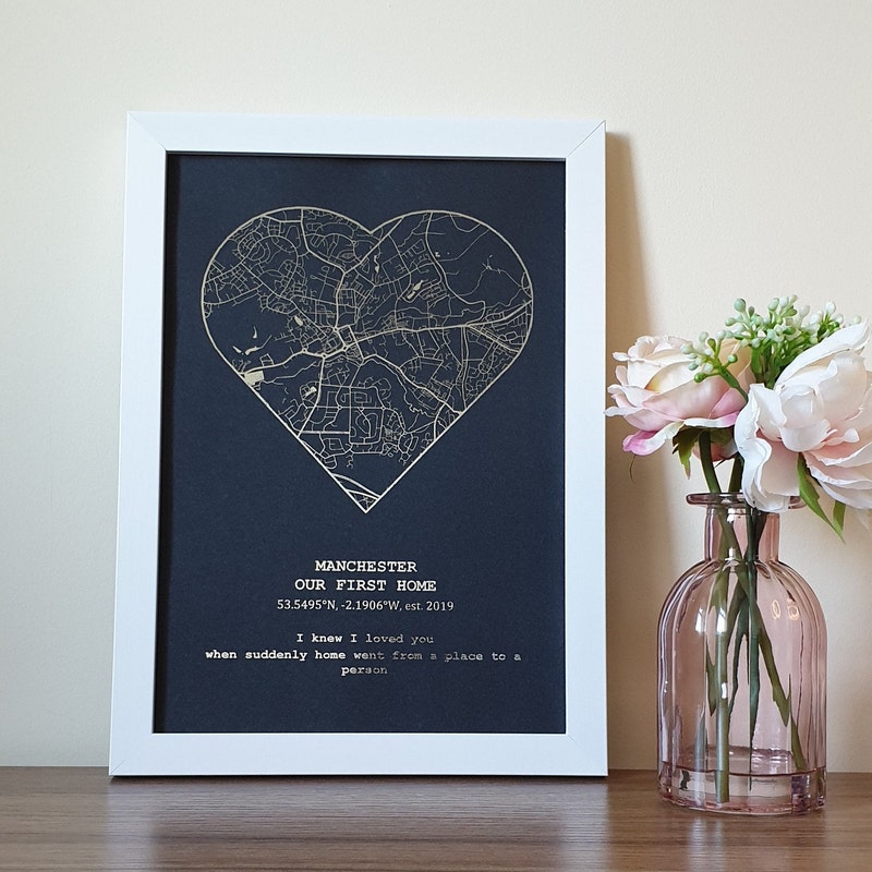 Heart Shaped Map - Etsy