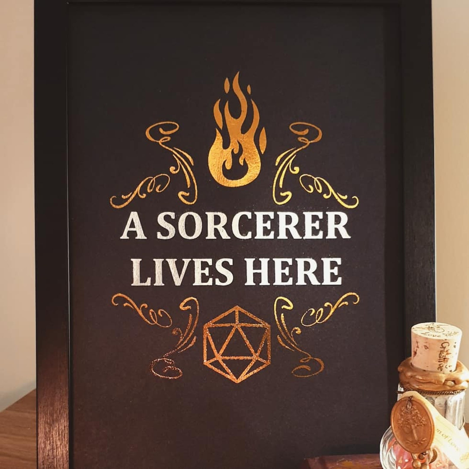 A4 Metallic Foil Dnd Bard Class Wall Art, Fantasy Dual Chrome Print in ...