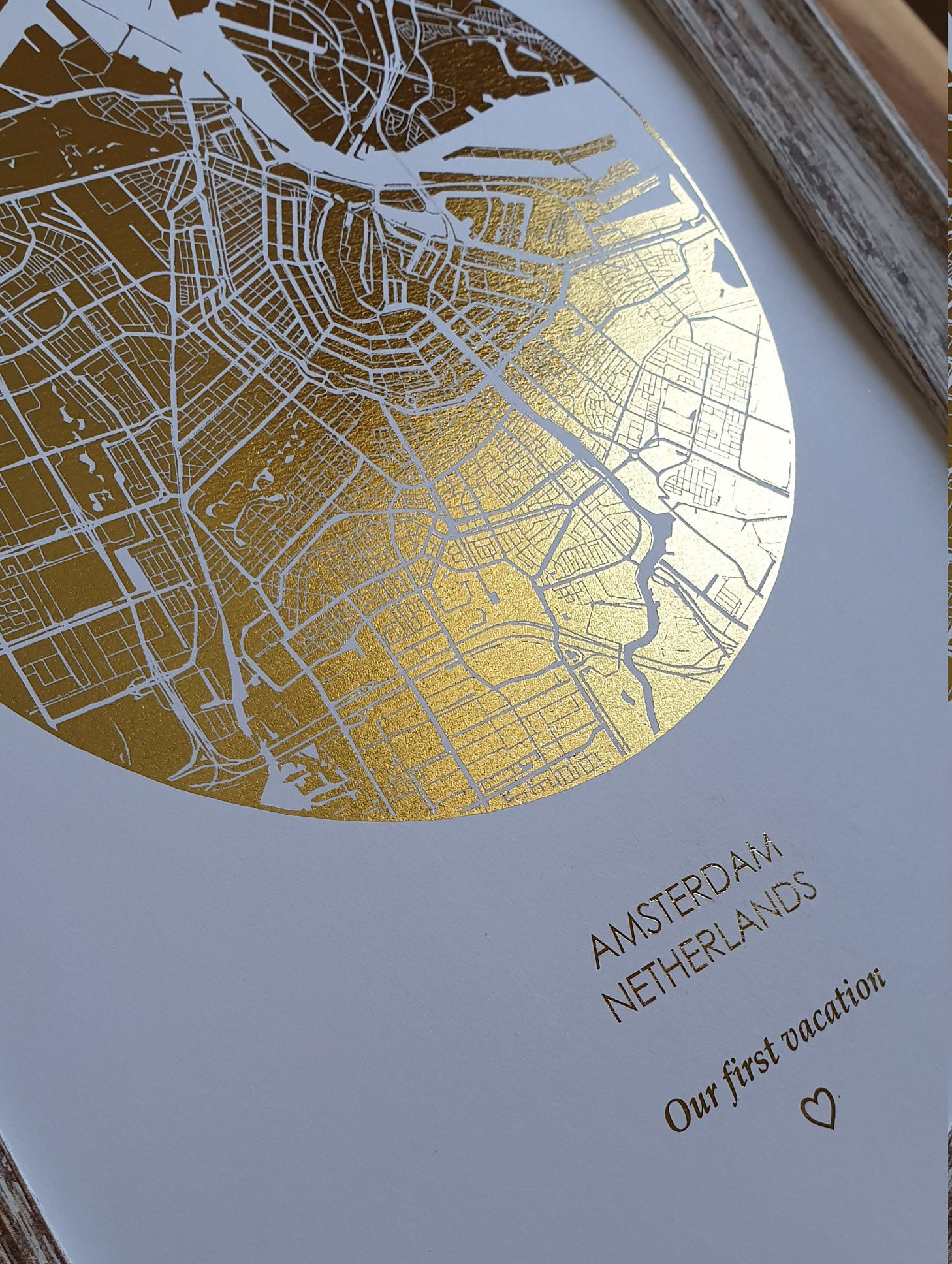 A4 Custom Foil Round Map Print Any Location Personalised - Etsy UK