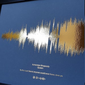 A4 Custom Metallic Soundwave Art, Favourite Song Personalised Copper ...