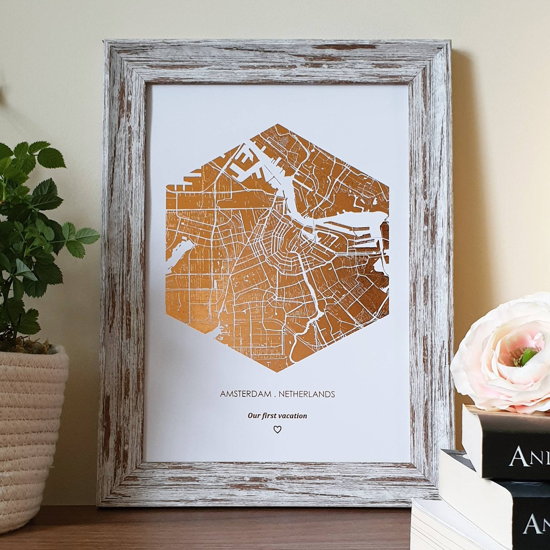 A4 Custom Foil Polygon Map Print Any Location Personalised - Etsy UK