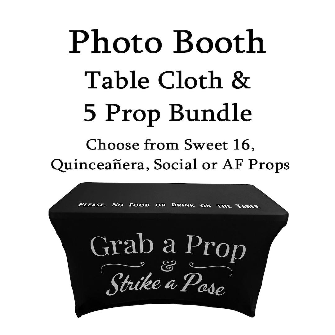 Photo Booth Table Cloth & 5 Prop Bundle - Etsy