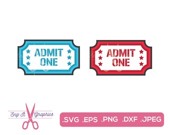 Admit one ticket svg | Etsy
