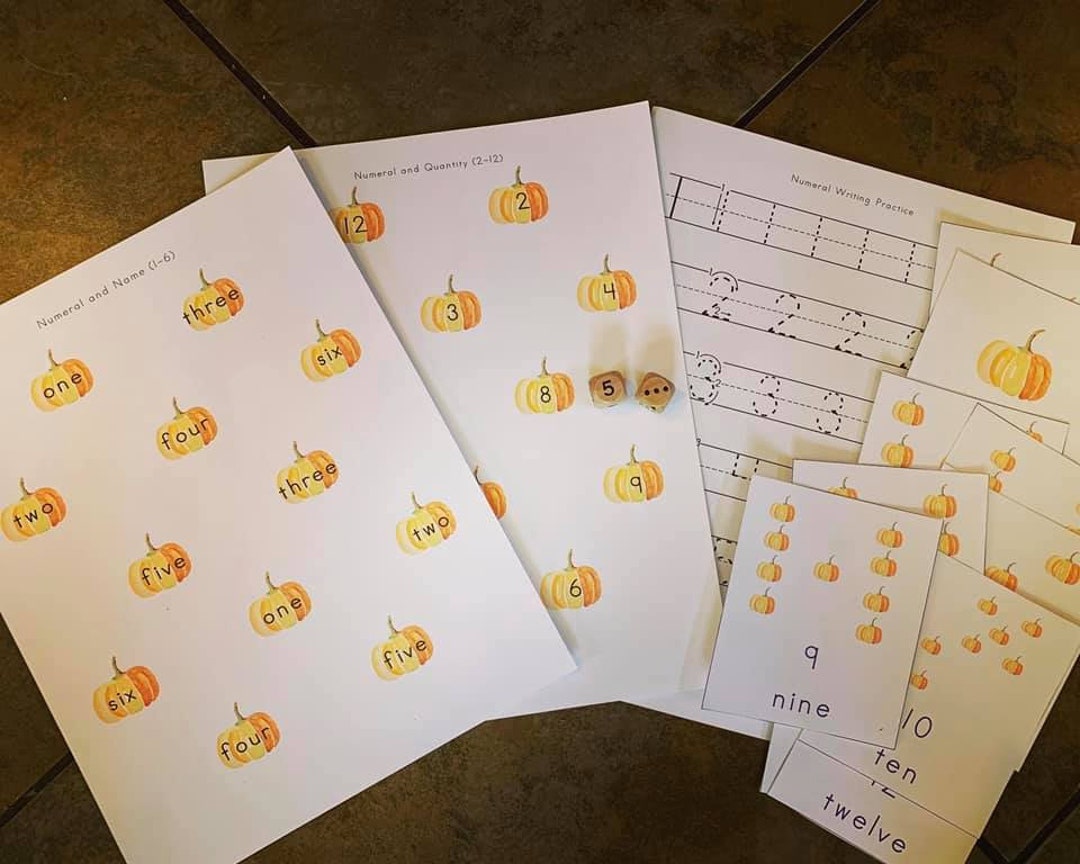 Pumpkin Dice Game and Number Cards - Etsy