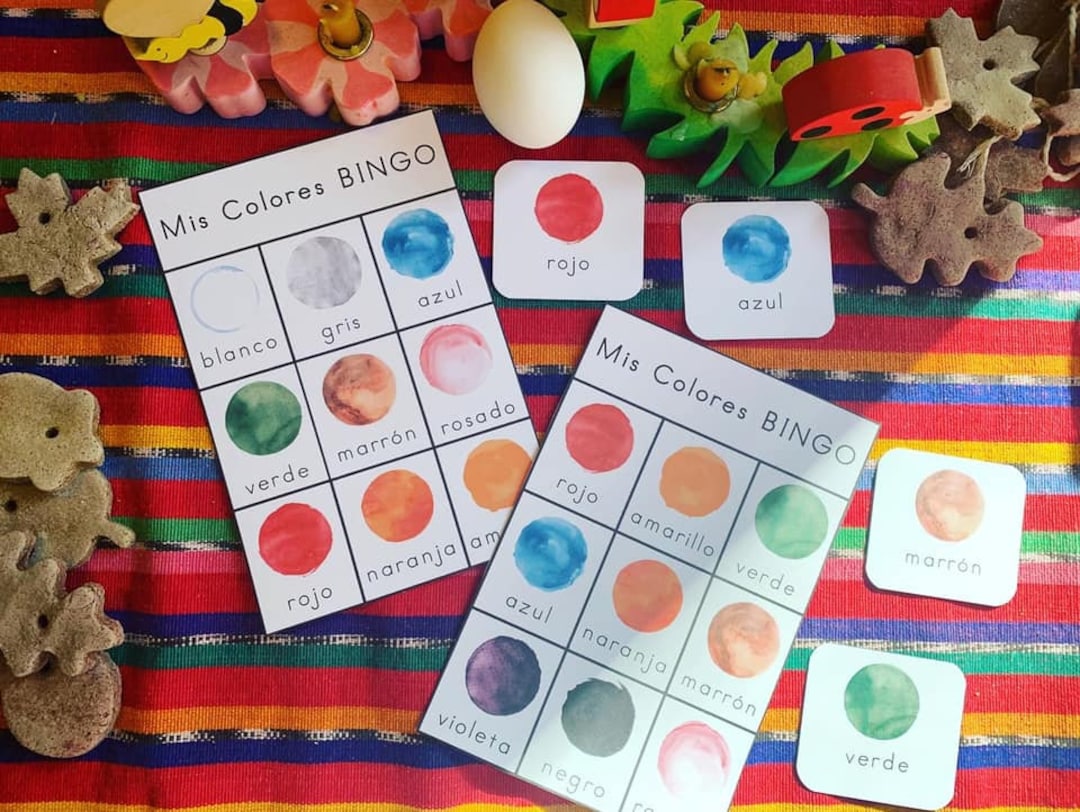Spanish Color Words Bingo - Etsy