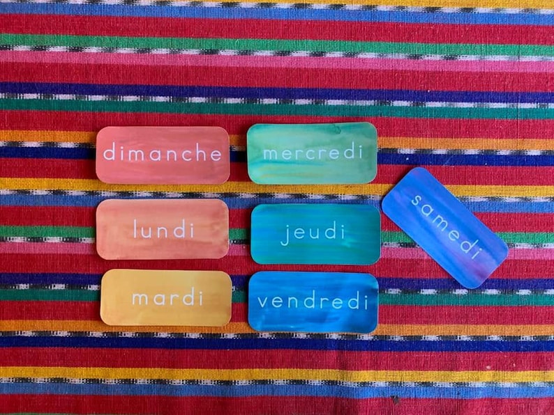 French - Days of the Week - Etsy