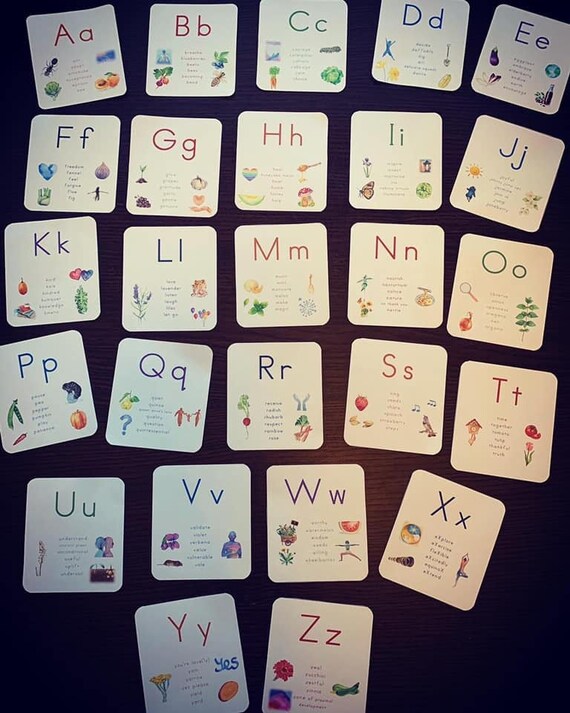ABC Cards Mindful Garden Alphabet Cards | Etsy