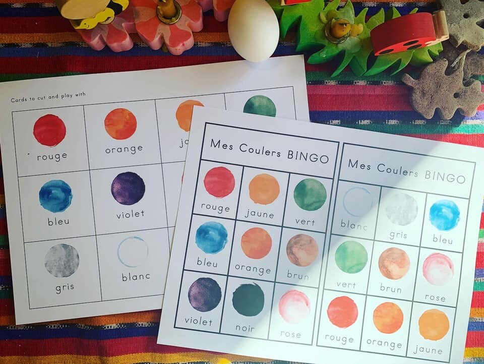 French Color Word Bingo - Etsy