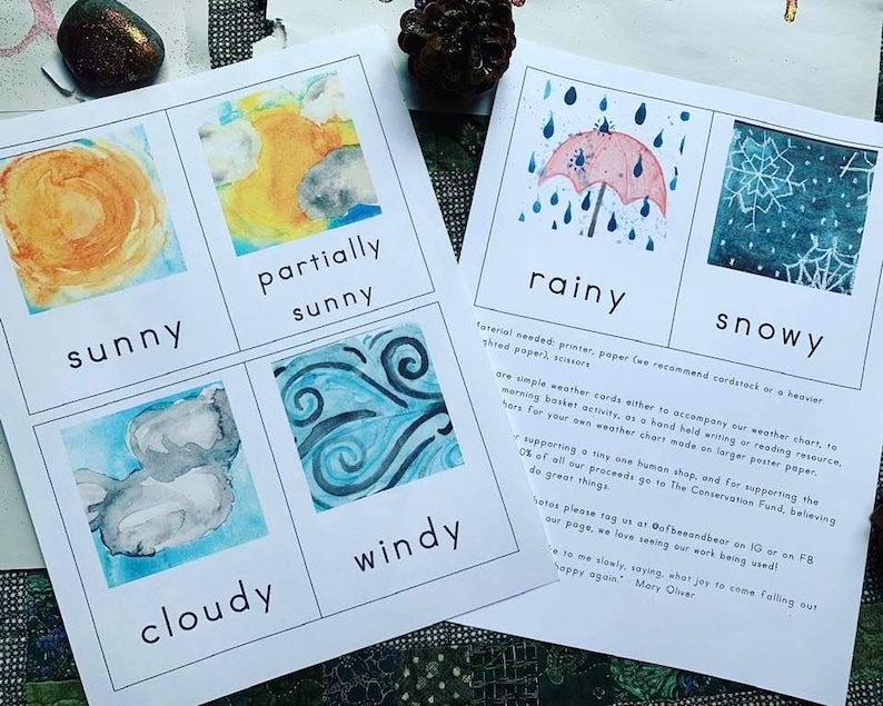 Weather Word Cards - Etsy