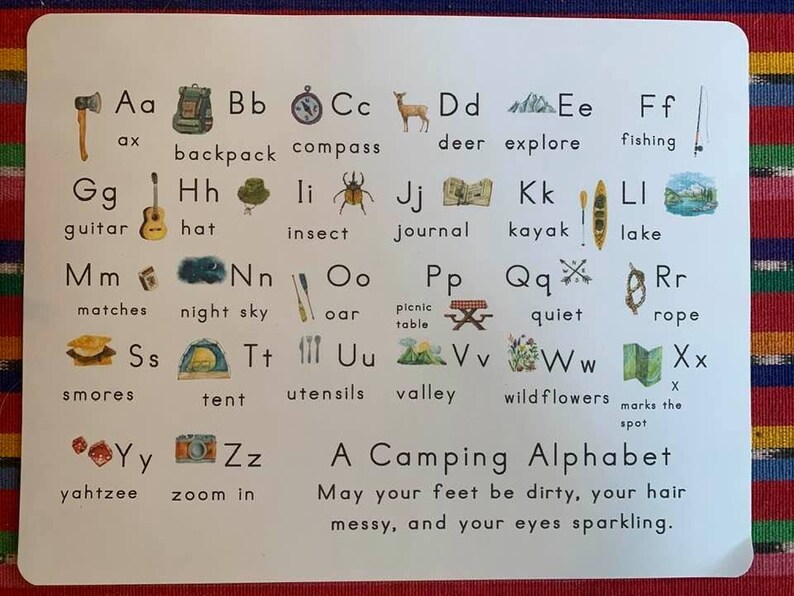 Camping Alphabet - Etsy