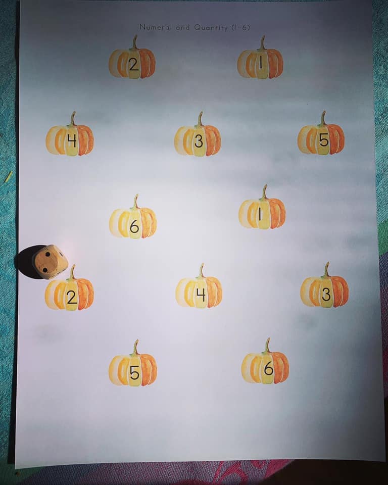 Pumpkin Dice Game and Number Cards - Etsy