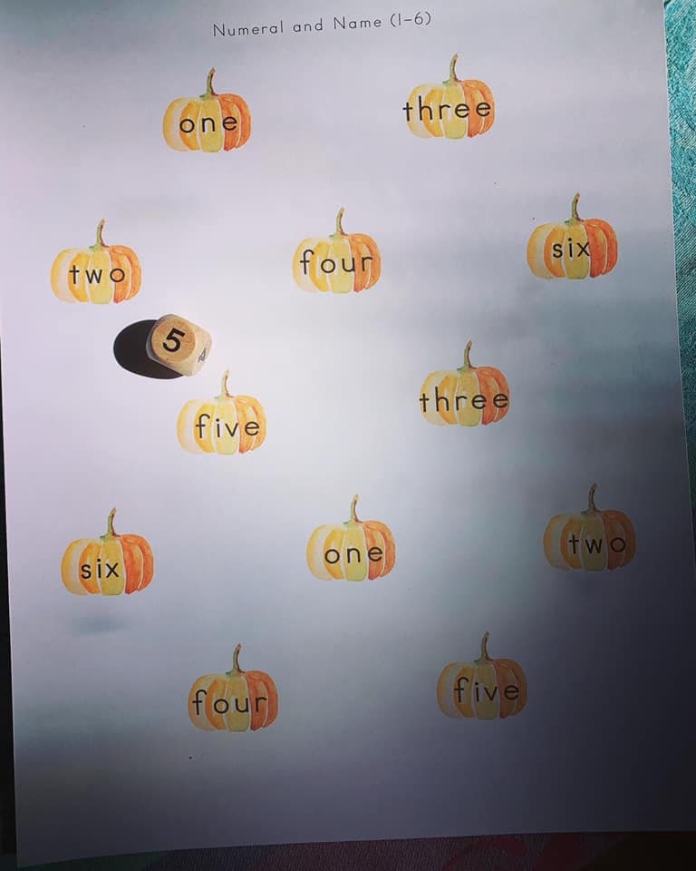 Pumpkin Dice Game and Number Cards - Etsy
