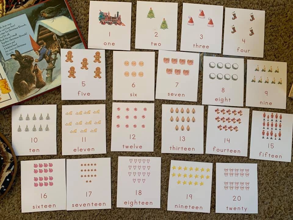 Christmas 0-20 Number Cards - Etsy