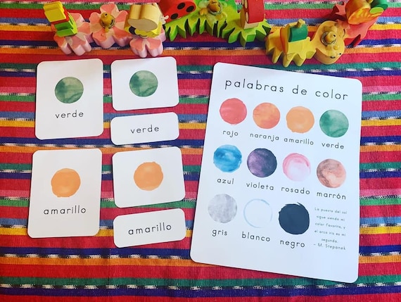 Spanish Color Word Cards and Poster | Etsy