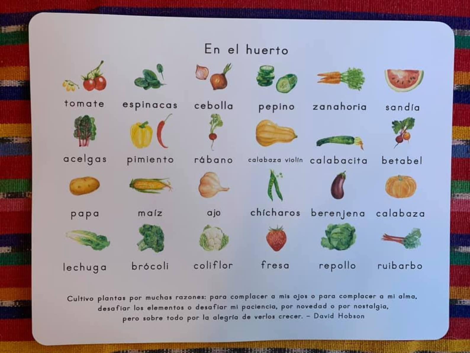 En El Huerto - in the Garden Poster in Spanish - Etsy