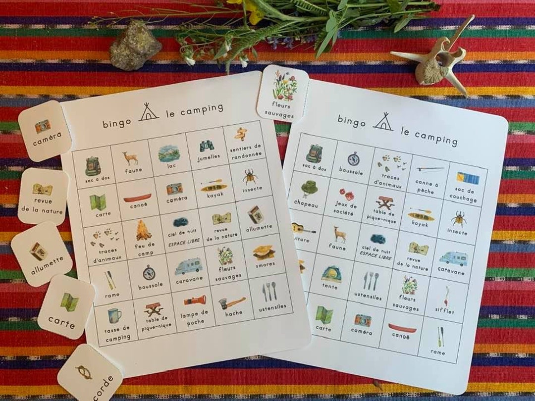 French Camping Bingo - Etsy