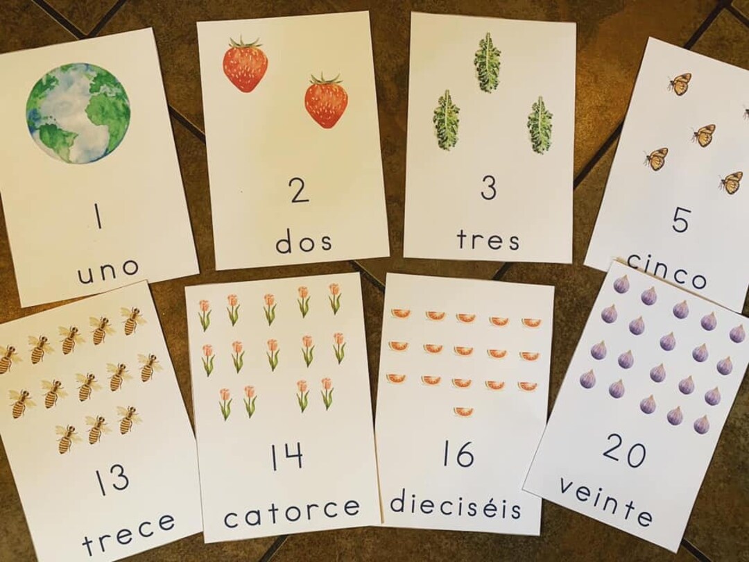 Number Cards 0-20 in Spanish, Three Part Number Cards in Spanish ...