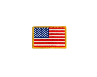 American Flag Embroidered Patch / USA Wavy Flag Patch / US Flag Patch / Iron on Patch / Sew on ...