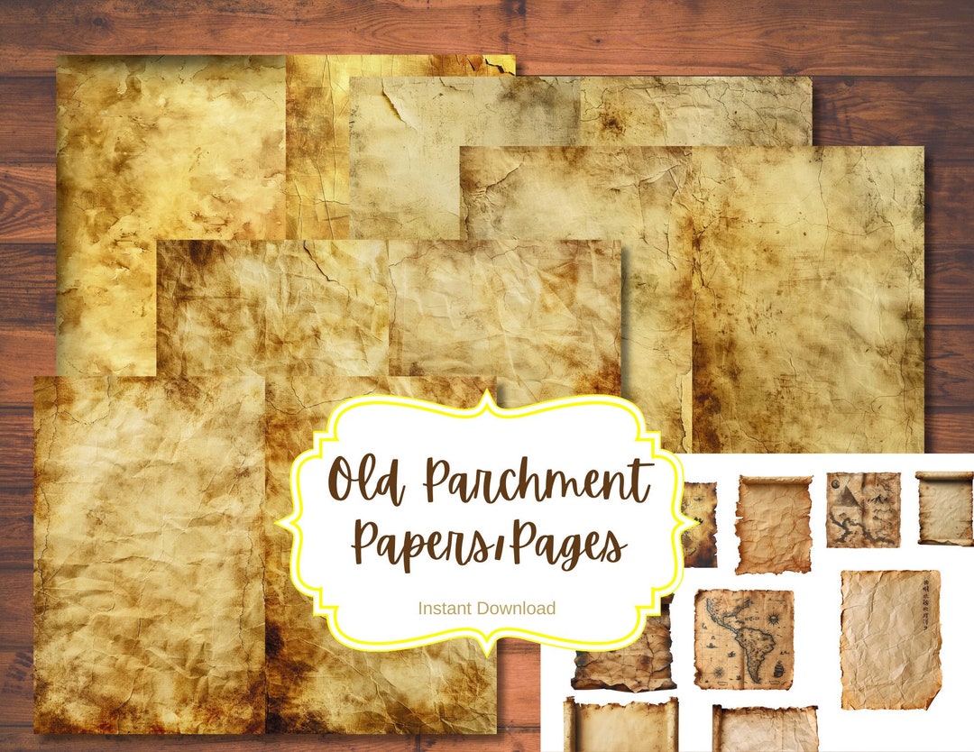 Old Parchment Papers, Junk Journal Blank Pages, Old, Neutral, Grunge ...