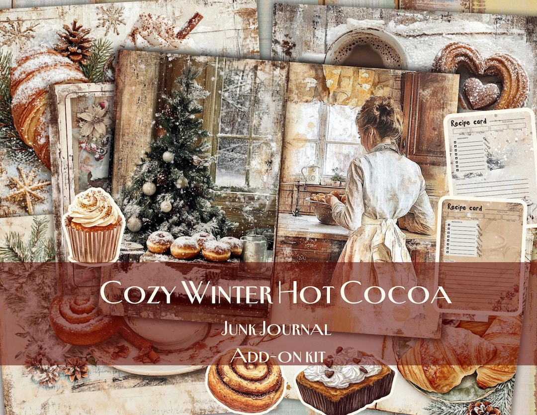 Cozy Winter Hot Cocoa Junk Journal Kit: Vintage Ephemera (PDF, JPG) - Etsy