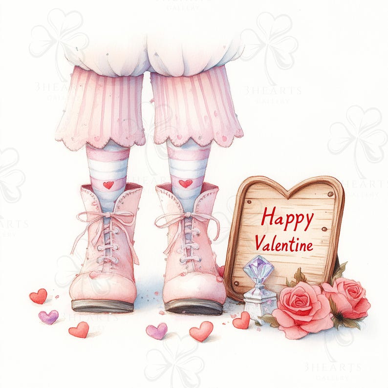 20 Valentine Day Princess Witch Clipart, Pastel Love, Valentine ...