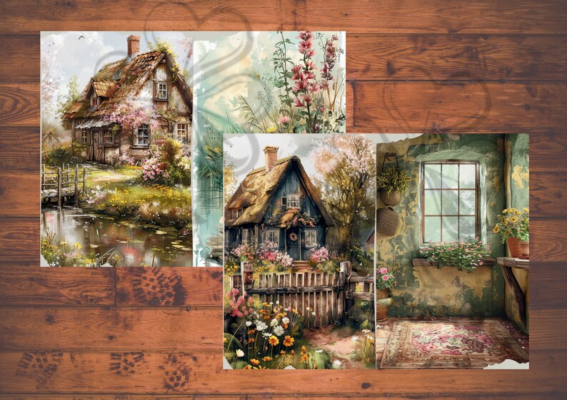 Vintage Cottage Junk Journal Pages: Floral Ephemera (printable Digital ...