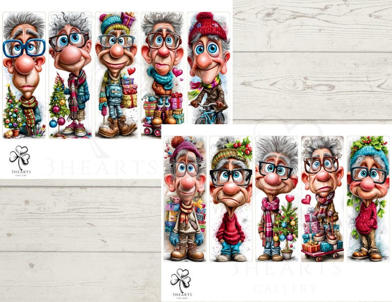 Christmas Printable Bookmarks: Fun Granpa Bookmarks, 10 Winter Senior ...