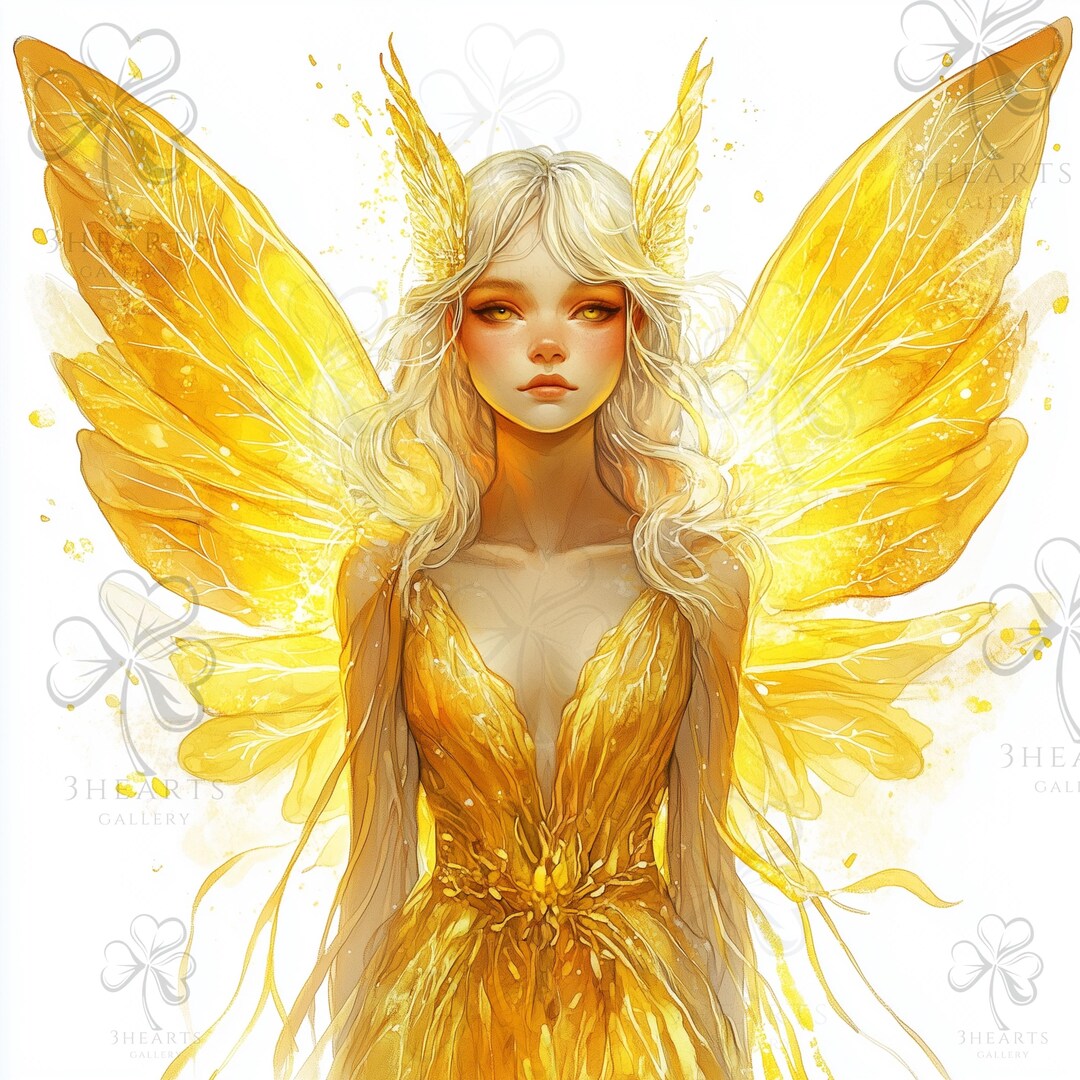 20 Sun Fairy | Magical Golden Yellow Fairies | Spring Summer Printable ...
