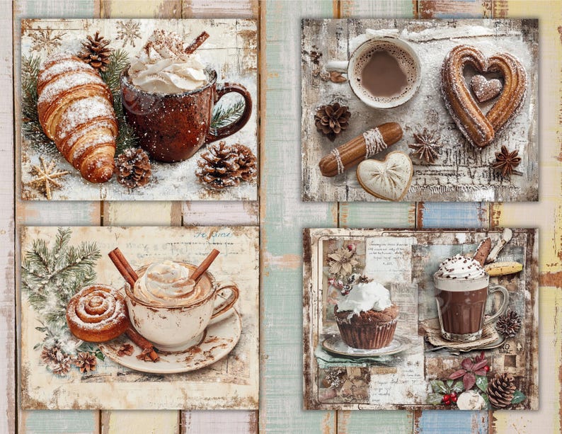 Cozy Winter Hot Cocoa Junk Journal Kit: Vintage Ephemera (PDF, JPG) - Etsy