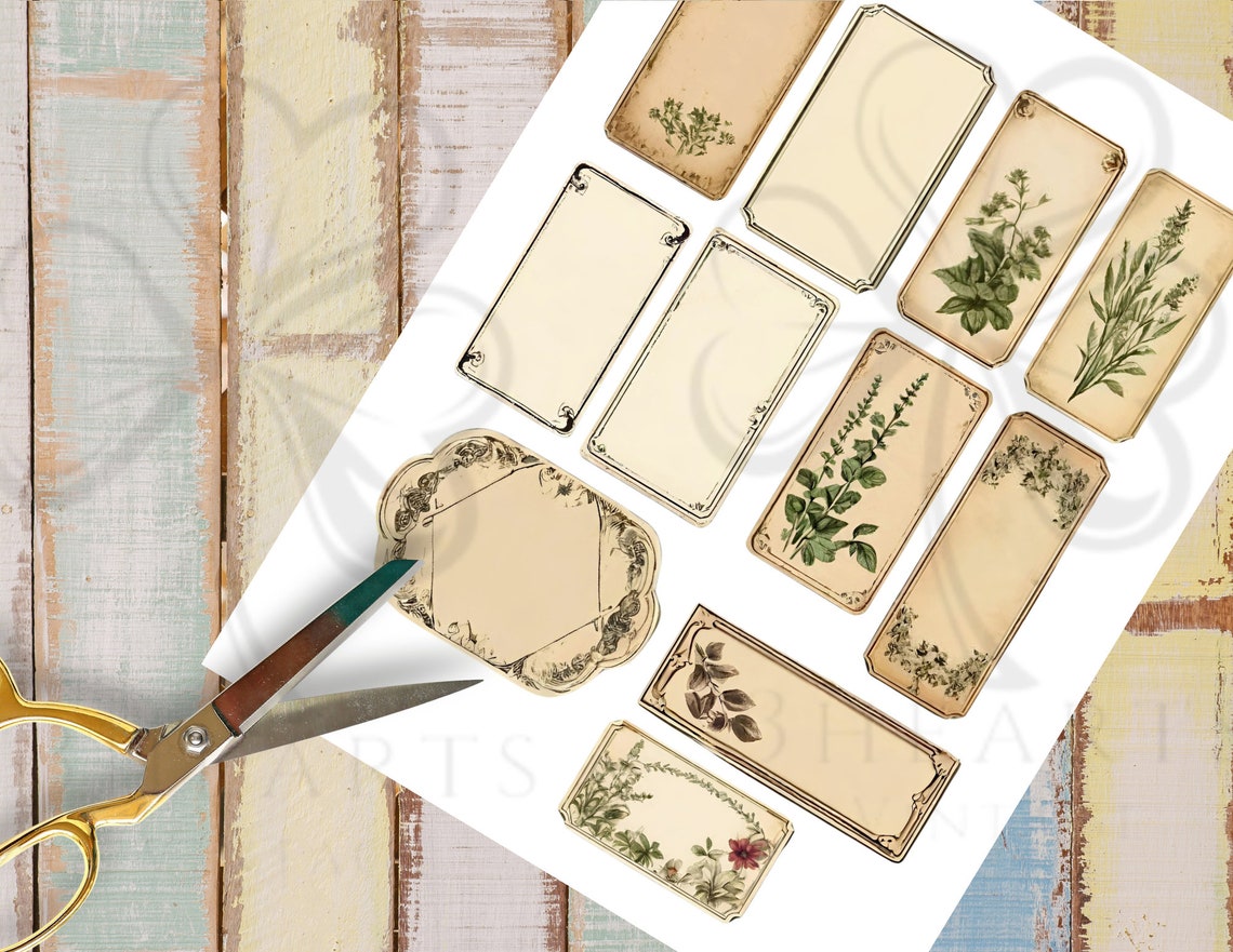 Herbal Labels, Botanical Labels, Digital Label Kit, Vintage, Blank ...