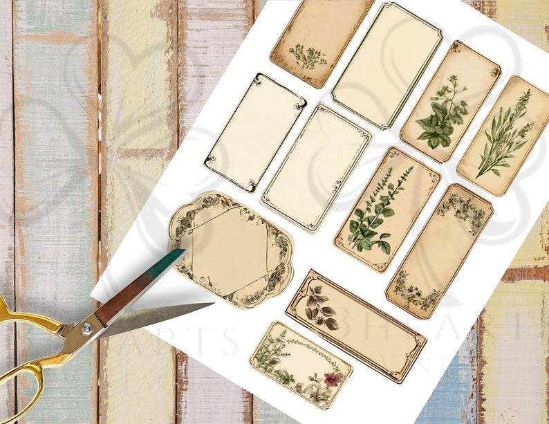 Herbal Labels, Botanical Labels, Digital Label Kit, Vintage, Blank ...