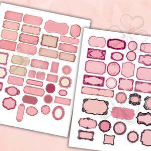 Vintage Pink Blank Labels: Ephemera for Junk Journal (digital Download ...