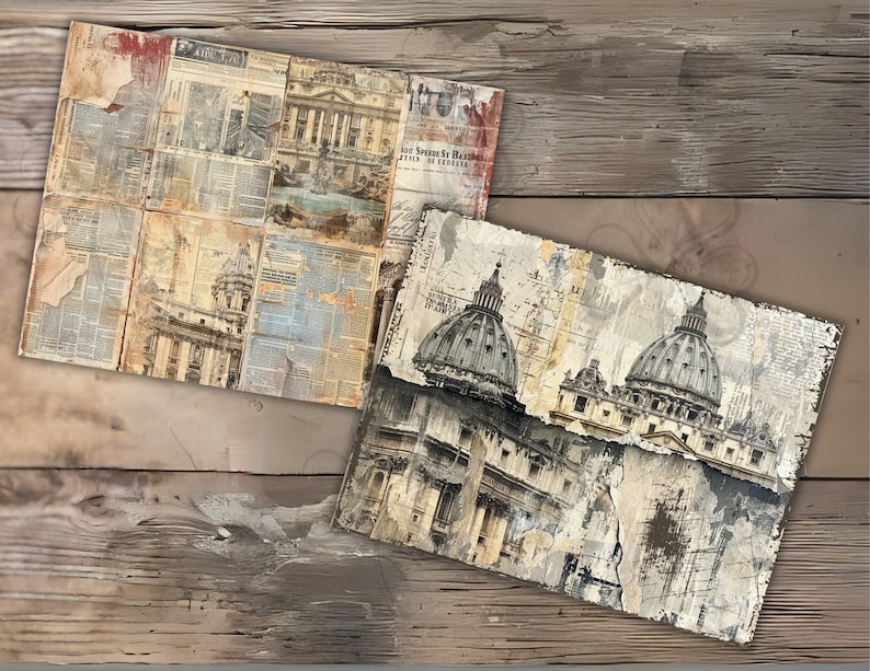 Vintage Rome Italy Scrapbook Paper: Aged Collage Sheets (PDF, JPG) - Etsy