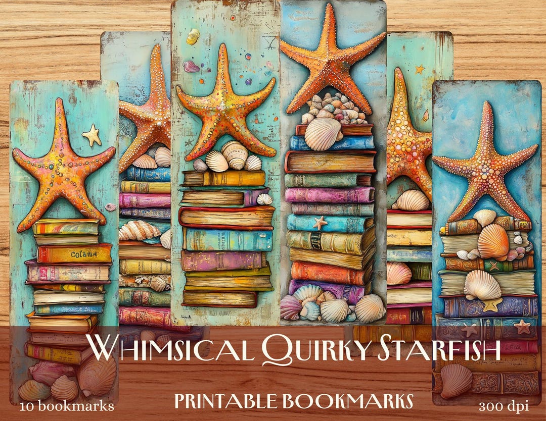 Quirky Starfish Bookmarks: Ocean-themed Printable Set (digital Download ...