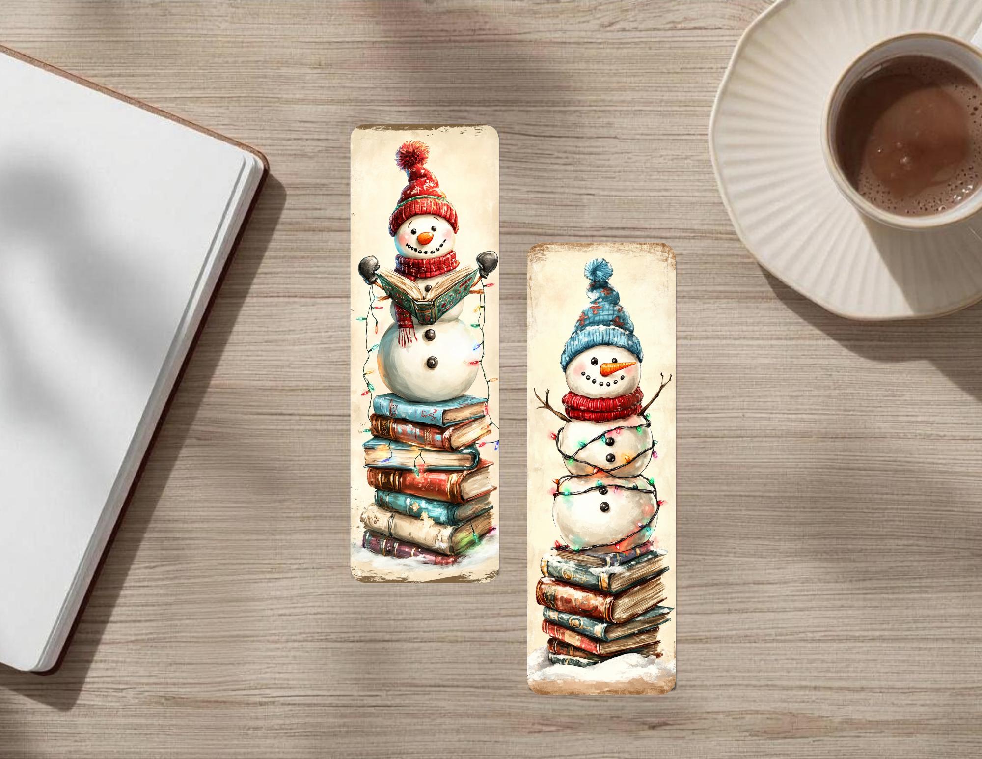 10 Silly Bookworm Snowmen Printable Bookmarks, Digital Download JPG ...