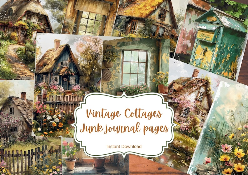 Vintage Cottage Junk Journal Pages: Floral Ephemera (printable Digital ...