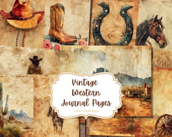 Rustic Western Junk Journal Pages, Floral Junk Journal Printable ...