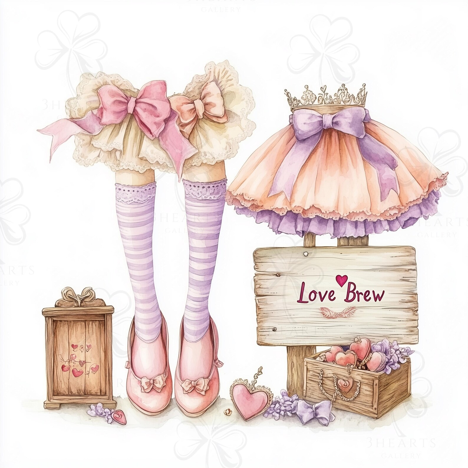 20 Valentine Day Princess Witch Clipart, Pastel Love, Valentine ...