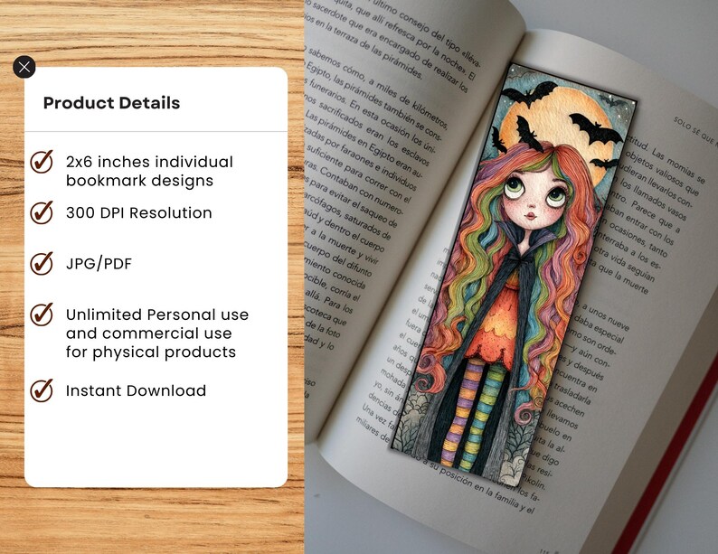 10 Whimsical Vampire Printable Bookmarks, Digital Download JPG Bookmark ...