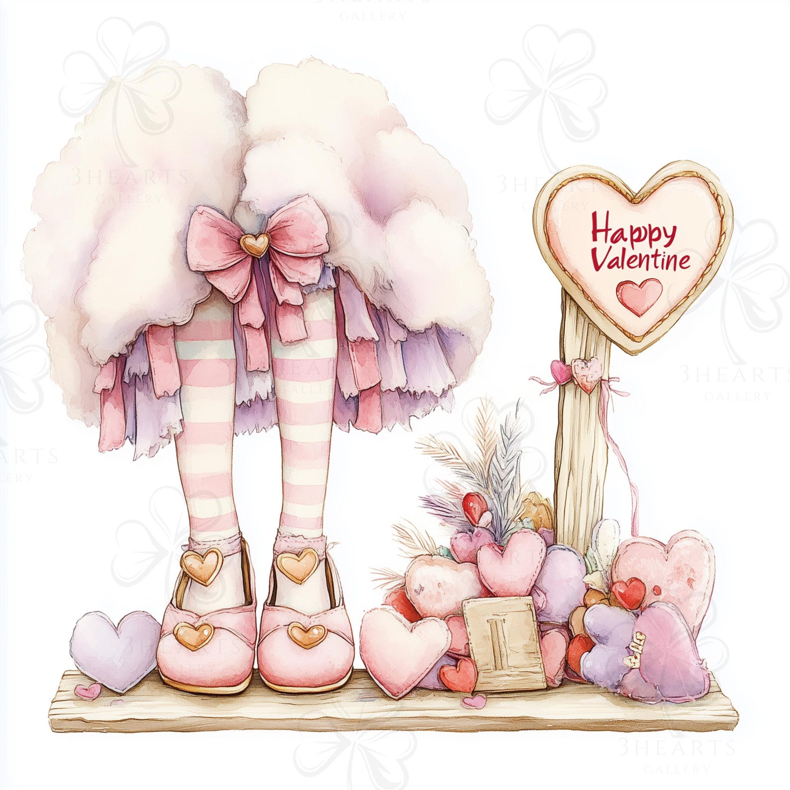 20 Valentine Day Princess Witch Clipart, Pastel Love, Valentine ...