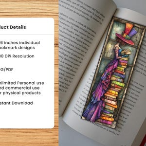 10 Librarian Witch Printable Bookmarks | Digital Download JPG Bookmark ...